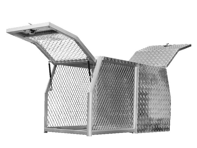 (DC2) 700MM ALUMINIUM HALF DOG BOX HALF CANOPY – CHECKER PLATE ...