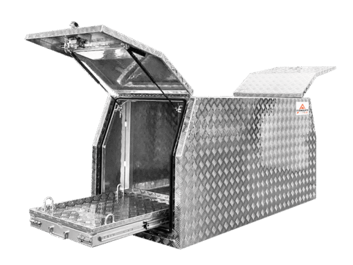 (FG4) 700MM ALUMINIUM HALF FRIDGE BOX HALF CANOPY – CHECKER PLATE ...